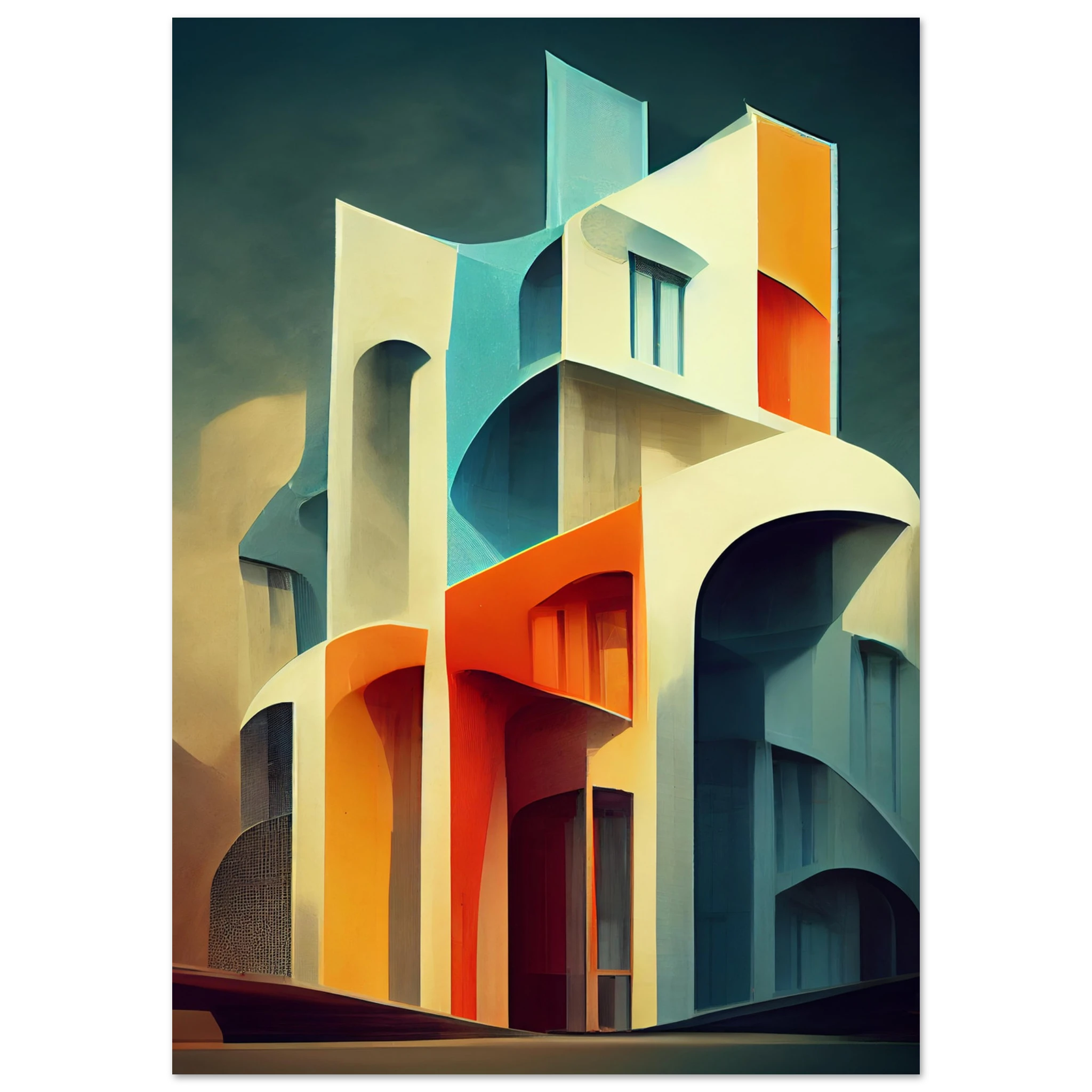 Expressionist Architecture Art Print – Modern Abstract – Mightyinkstudio