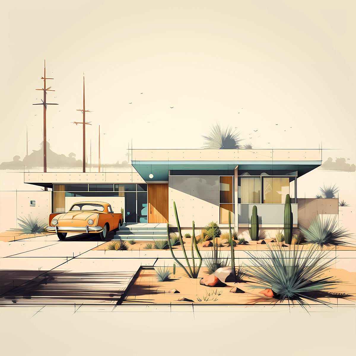 Palm Springs Case Study House No. 05 – Mid-Century Modern – Mightyinkstudio
